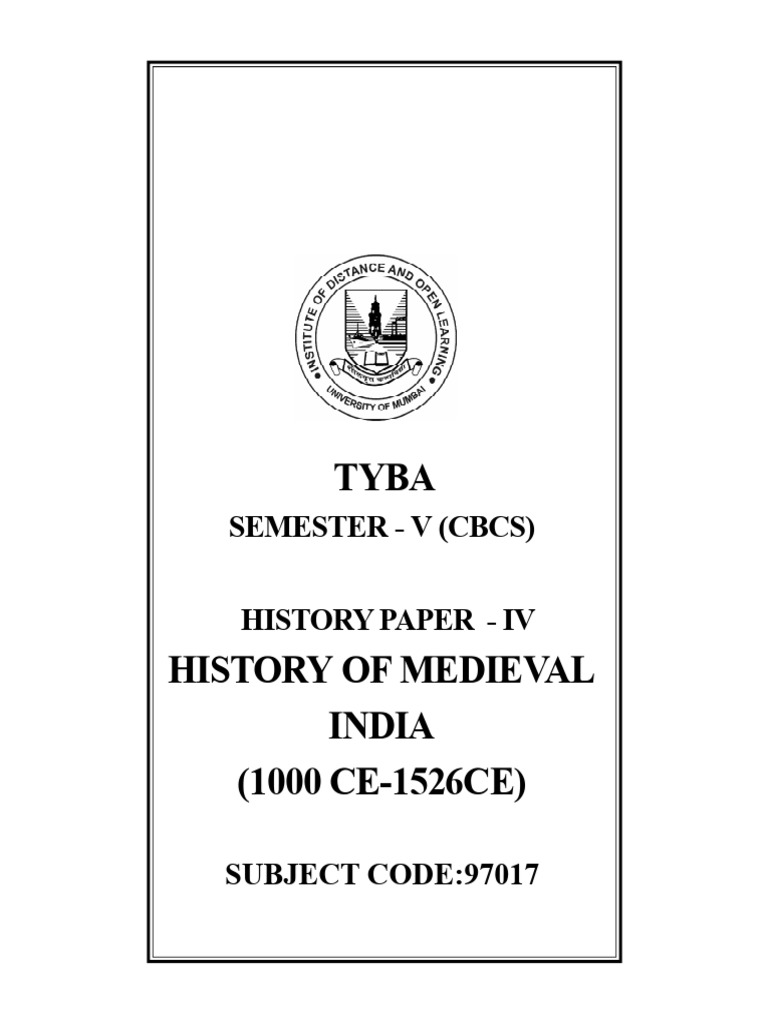 Paper 4 History of Medieval India 1000 CE 1526 CE Engilish Version | PDF