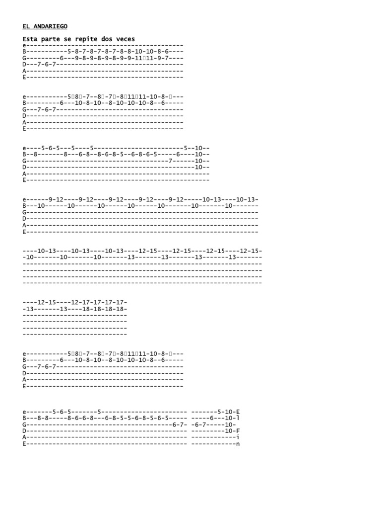 El Andariego Tab | PDF