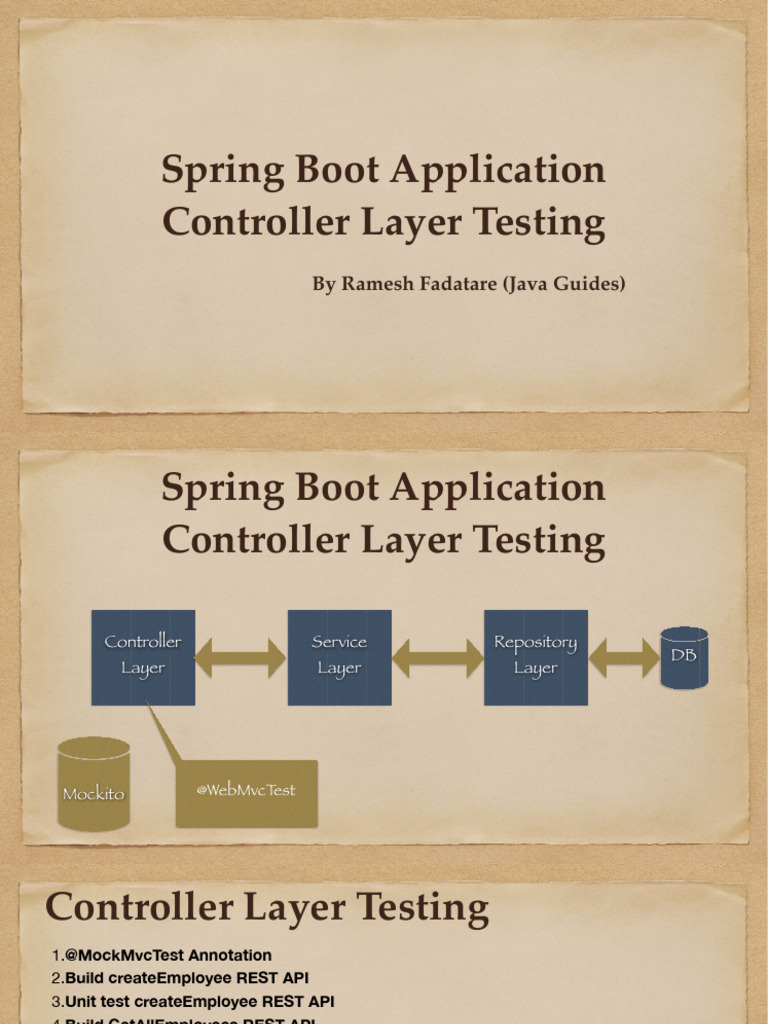 Testing Controller Layer Lecture Notes | PDF | Unit Testing | Spring ...
