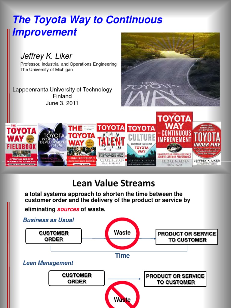 The Toyota Way To Continuous Improvement: Jeffrey K. Liker | PDF | Lean ...