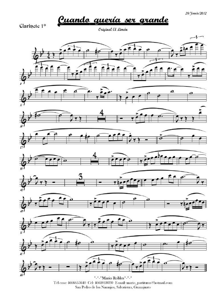 Cuando Yo Queria Ser Grande - La Original Banda Limon | PDF