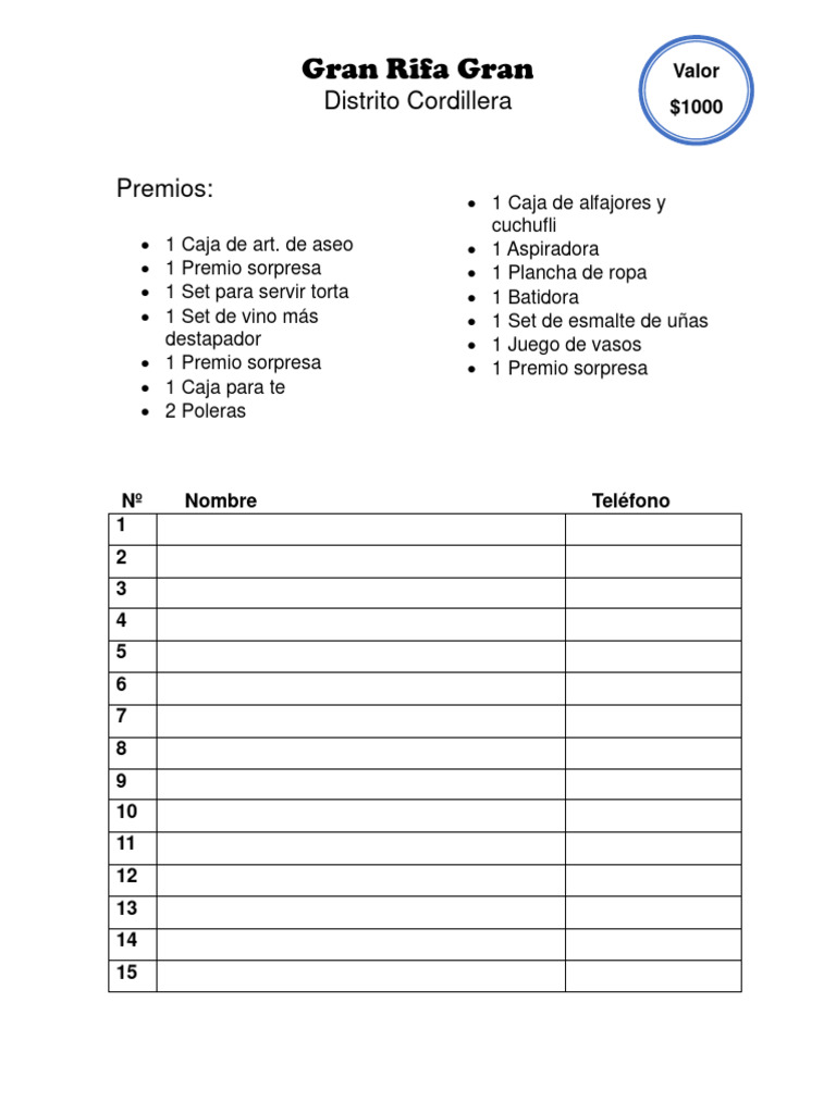 Gran Rifa Gran | PDF | Cocina, comidas y vino