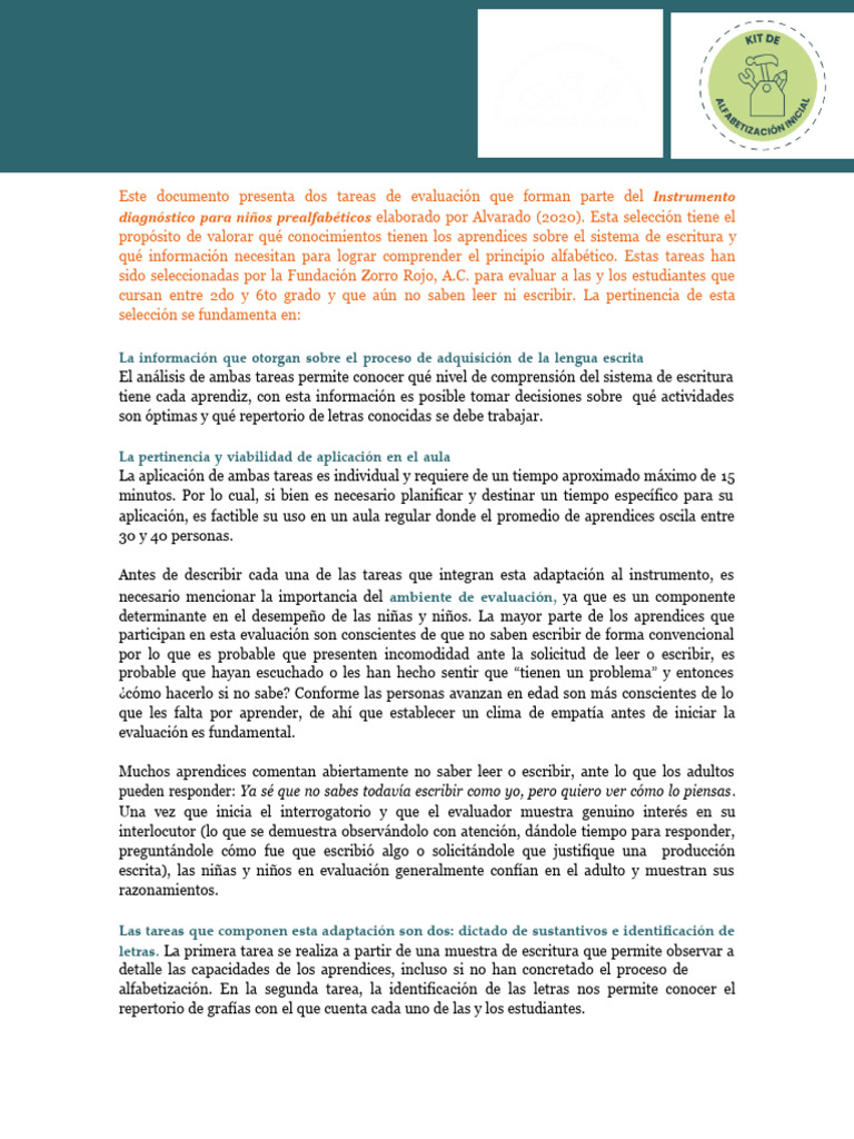 IDAI | PDF | Escritura | Evaluación