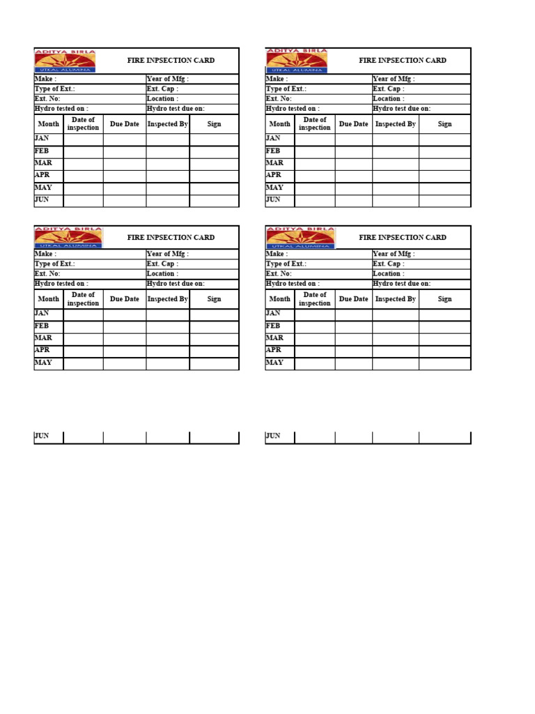 New Inspection Card | PDF