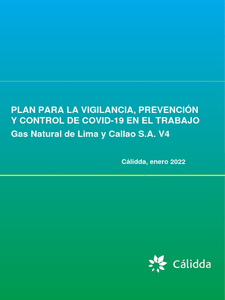 Plan para La Vigilancia Prevención y Control de Covid-19 - V4 - CÁLIDDA ...