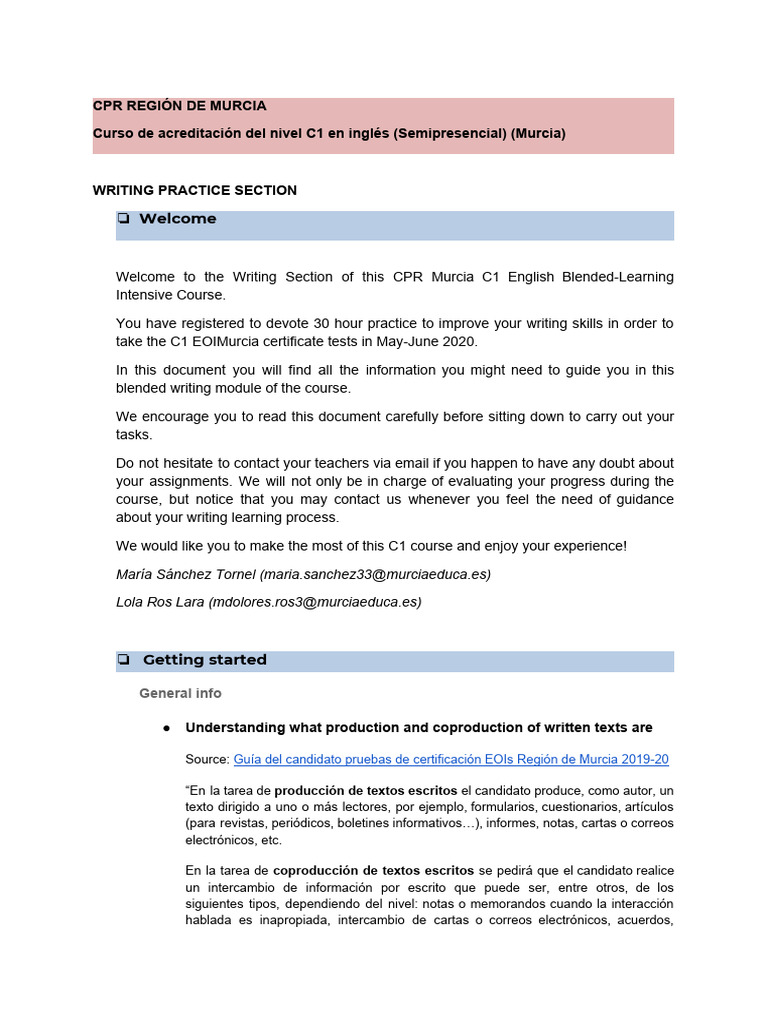 C1 WRITING - General Info | PDF