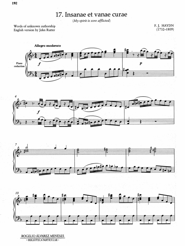 Haydn - Insanae Et Vane Curae | PDF