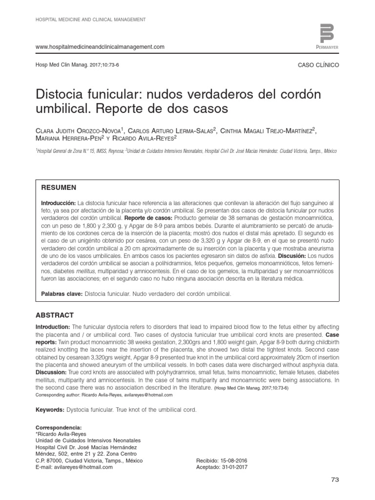 Distocia Funicular | PDF | El embarazo | Feto