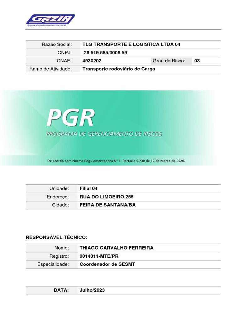 PGR Completo TLG 04 Assinado | PDF