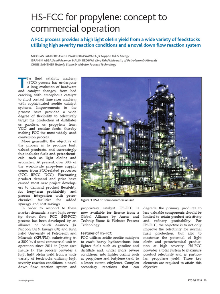 VCMStudy Catalyst Group HS FCC For Propylene Concept To Commercial ...