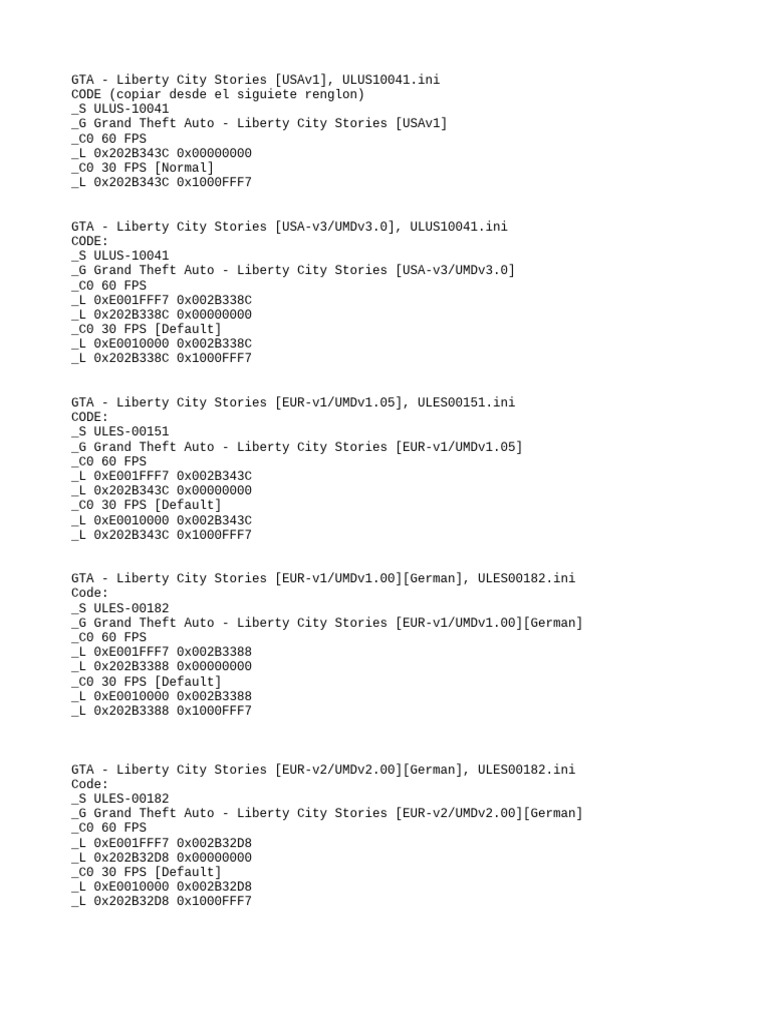 Cheats Fps Gta Lcs | PDF | Computers | Technology & Engineering
