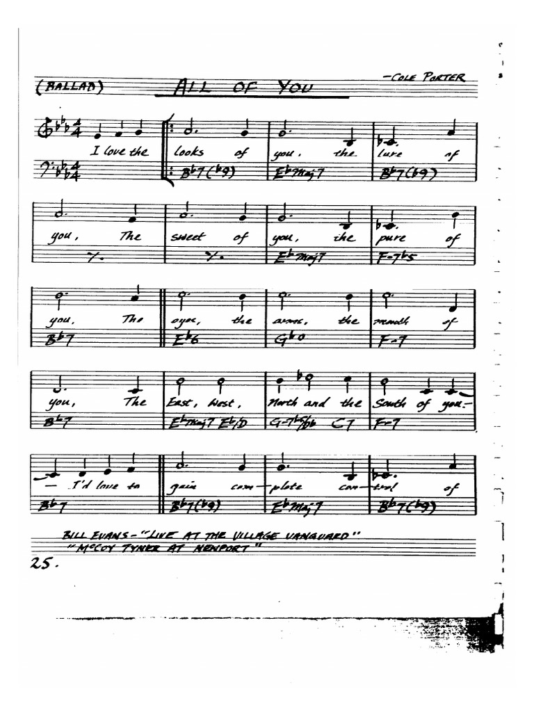 All of You Vocal Real Book | PDF