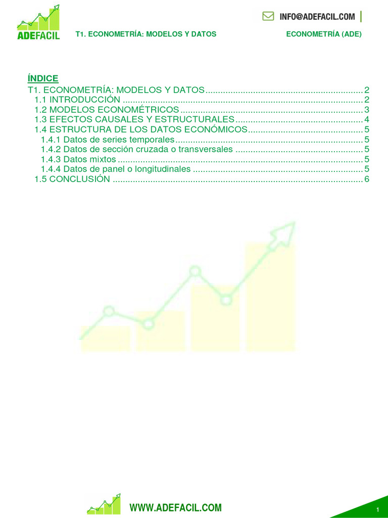 T1 Econometria Modelos y Datos Econometria Ade Uned | Descargar gratis PDF | Econometría ...