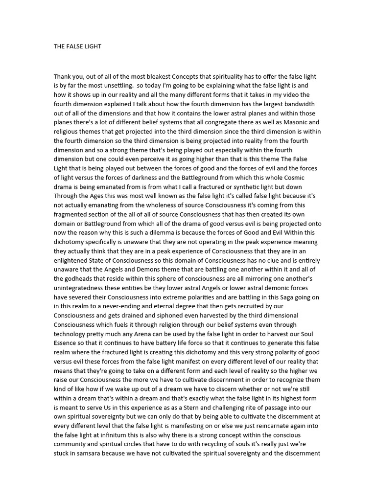 The False Light | PDF | Soul | Consciousness