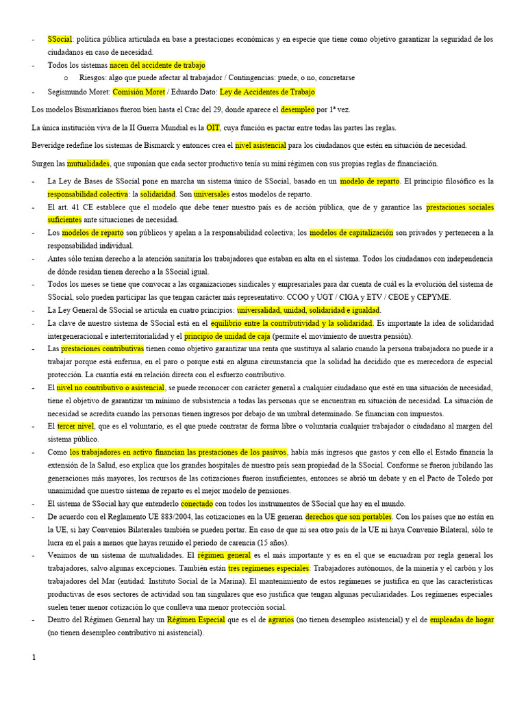 Esquemas Seguridad Social | PDF