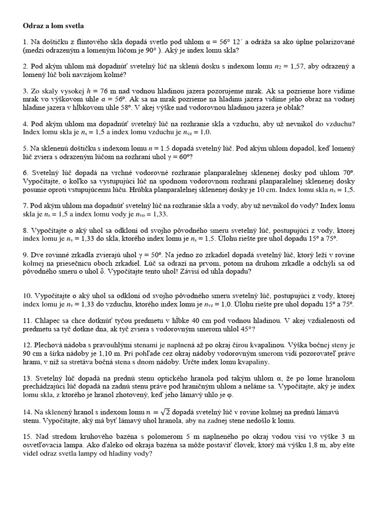 Optika Priklady | PDF