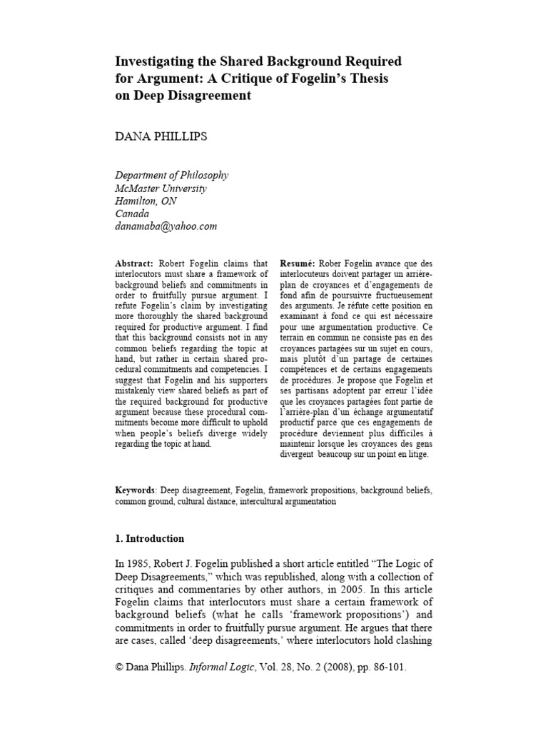 Deep Disagreement Phillips | PDF | Science & Mathematics