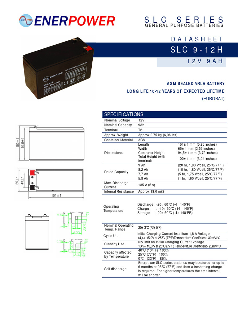 Battery Datasheet | PDF | Materials Science | Energy Technology