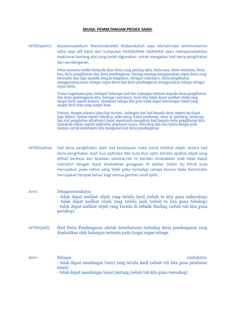 Pembentanggan Kerja Kursus Sains Pangkatan Harapan | PDF