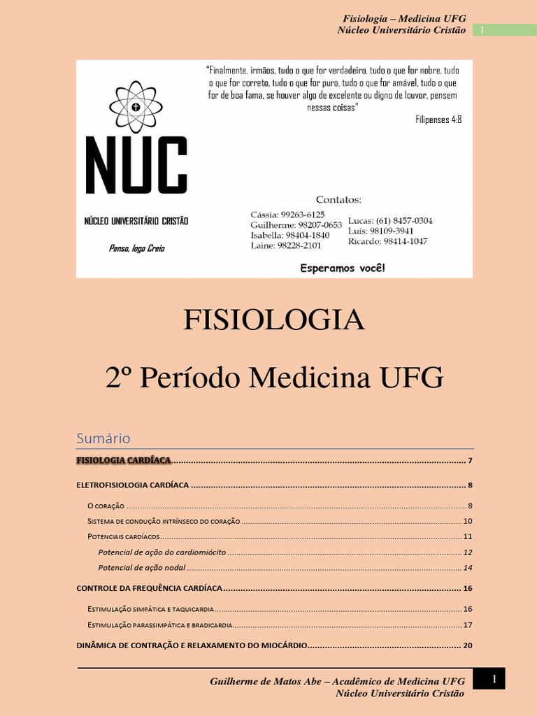 Fisiologia II - UFG | PDF | Potencial de ação | Coração
