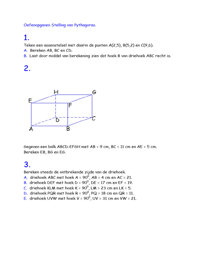 Stelling Van Pythagoras | PDF