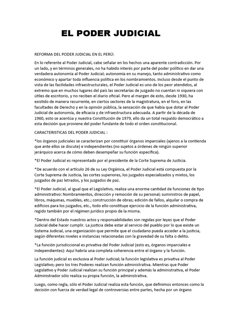 Poder Judicial | PDF | Judicaturas | Ciencias Políticas