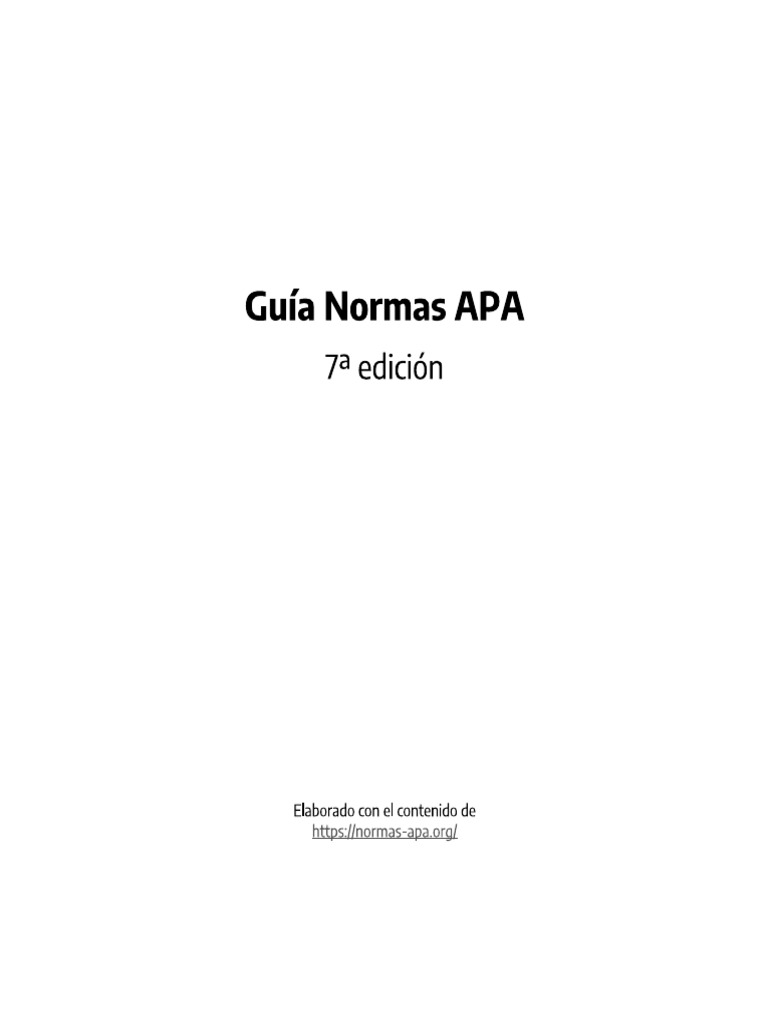 Normas Apa 7a Edición | PDF
