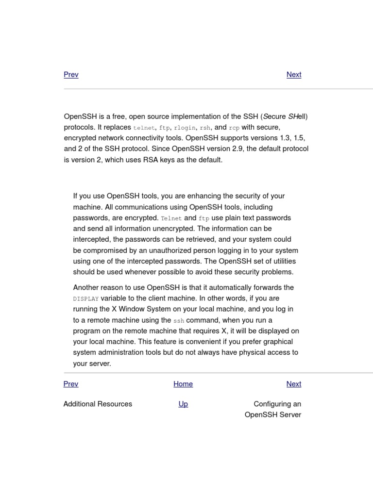OpenSSH Configuration Guide | PDF | Secure Shell | Internet Protocol Based Network Software