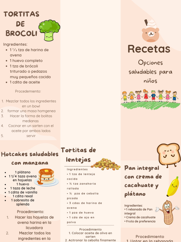 Recetas Saludables Indicadas para Niños | PDF | Panes | lactoso