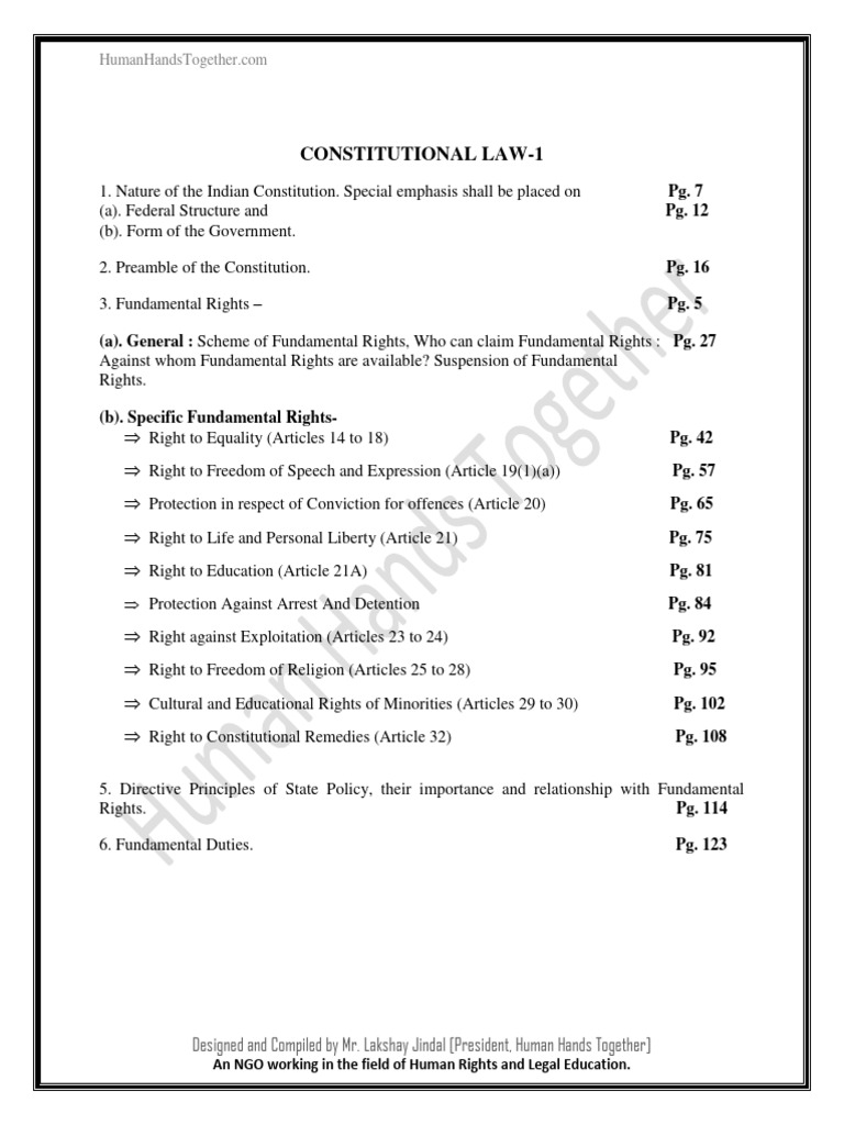 Constitutional Law 1 HHT | PDF | Constitution | Citizenship