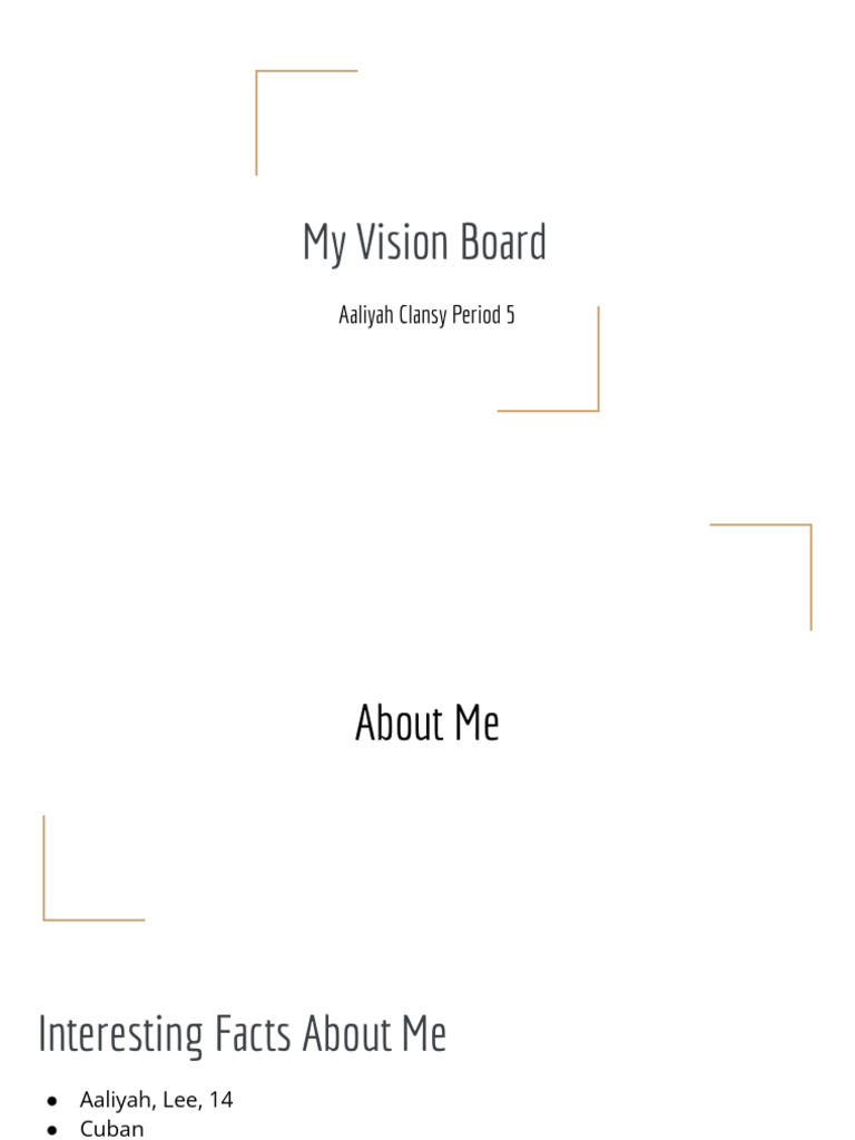 My Vision Board: Aaliyah Clansy Period 5 | PDF | Self-Improvement