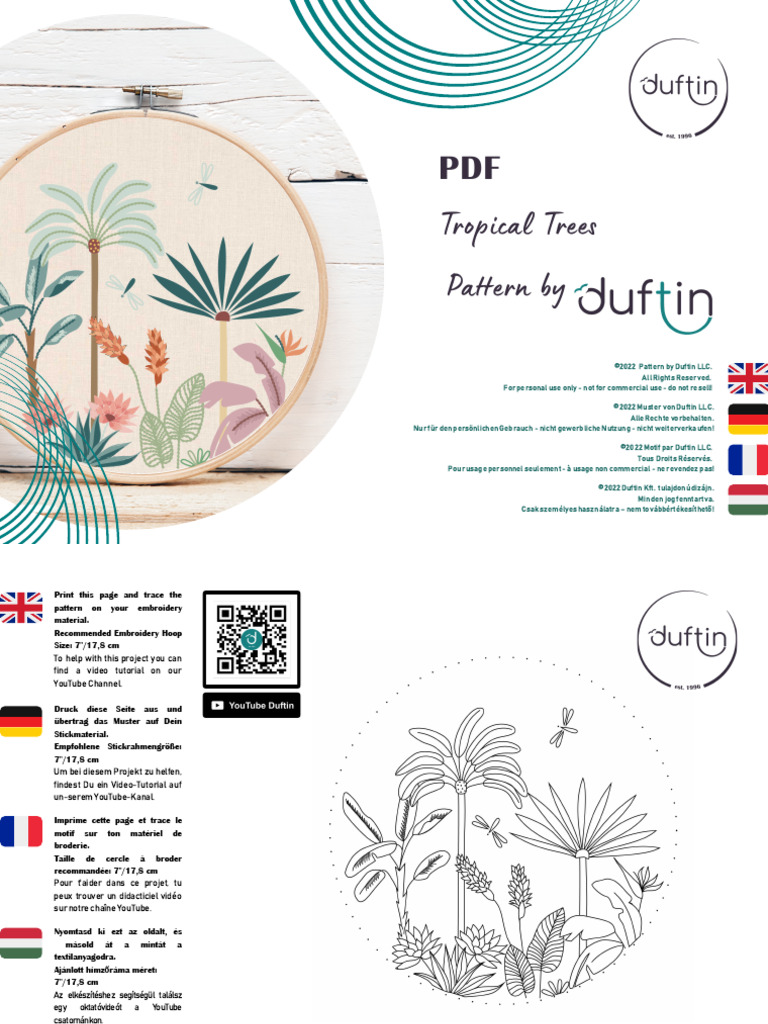 Pattern - by - Duftin - Embroidery | PDF | Embroidery | Textile Arts