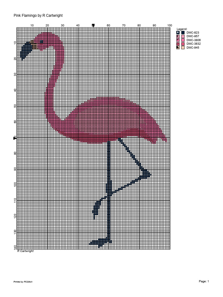 Pink-Flamingo Cross Stitch | PDF