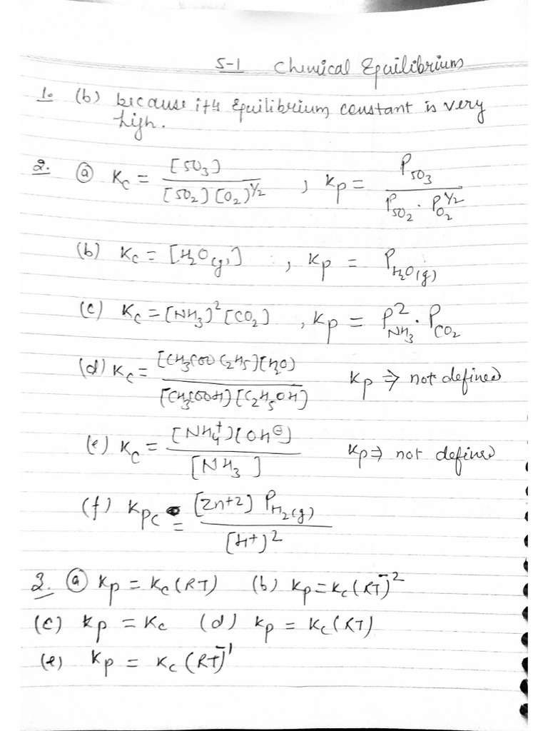 Chemical Equilibrium Solution | PDF | Chemical Equilibrium | Chemical ...