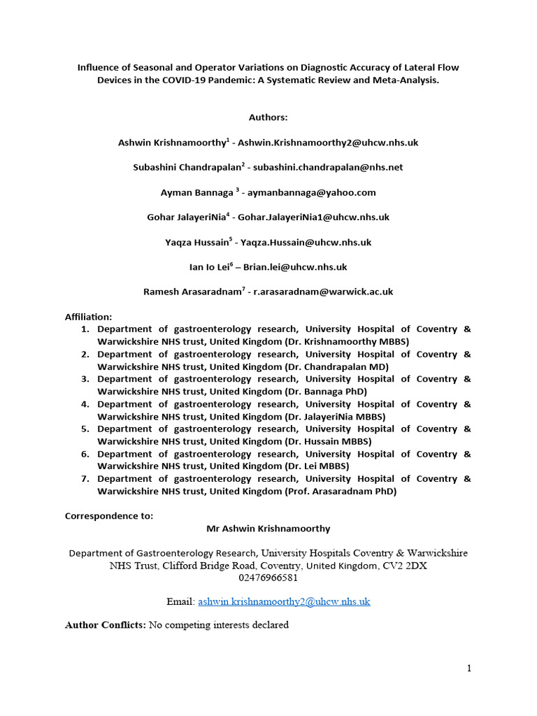 Lateral Flow Devices Paper Version For CLIN MED - 03.07.22 BL | PDF ...