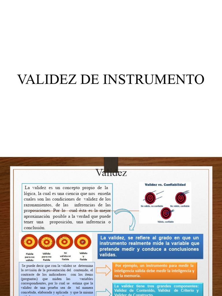 Validez y Confiabilidad de Instrumentos | PDF | Validez (Estadísticas ...