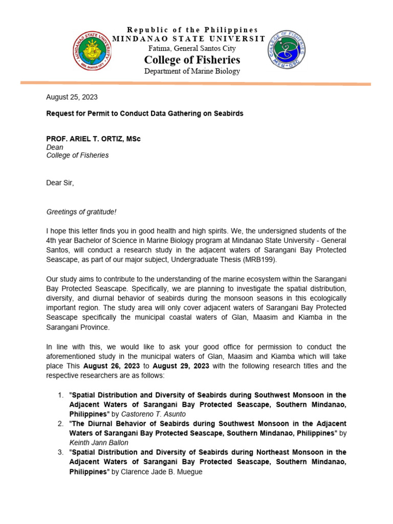 Permit To Conduct Data Gathering | PDF | Biodiversity | Biogeochemistry