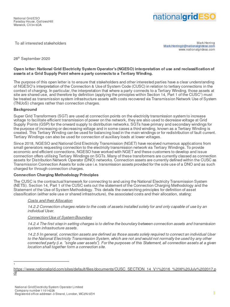 NGESO - Super Grid Transformers (SGT) | Download Free PDF | Electrical ...