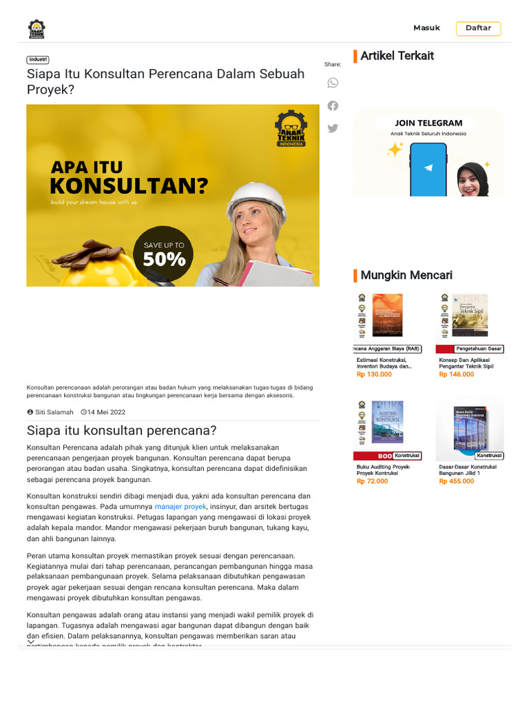 Konsultan Perencana Dalam Sebuah Proyek | PDF