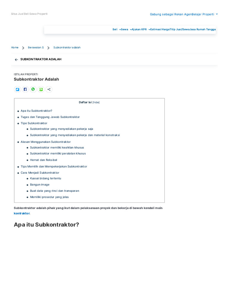 Panduan Lengkap Subkontraktor | PDF | Hukum
