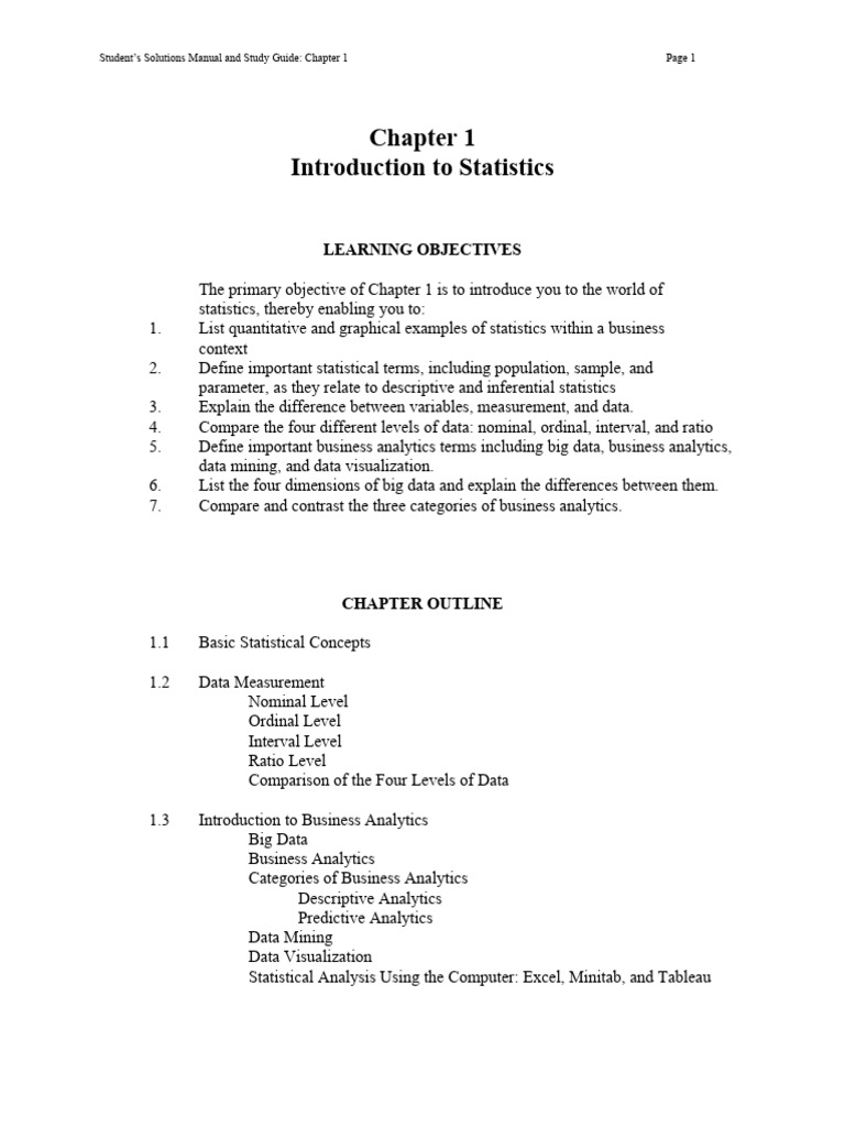 ch01 Ken Black Student Solutions | PDF | Statistics | Data