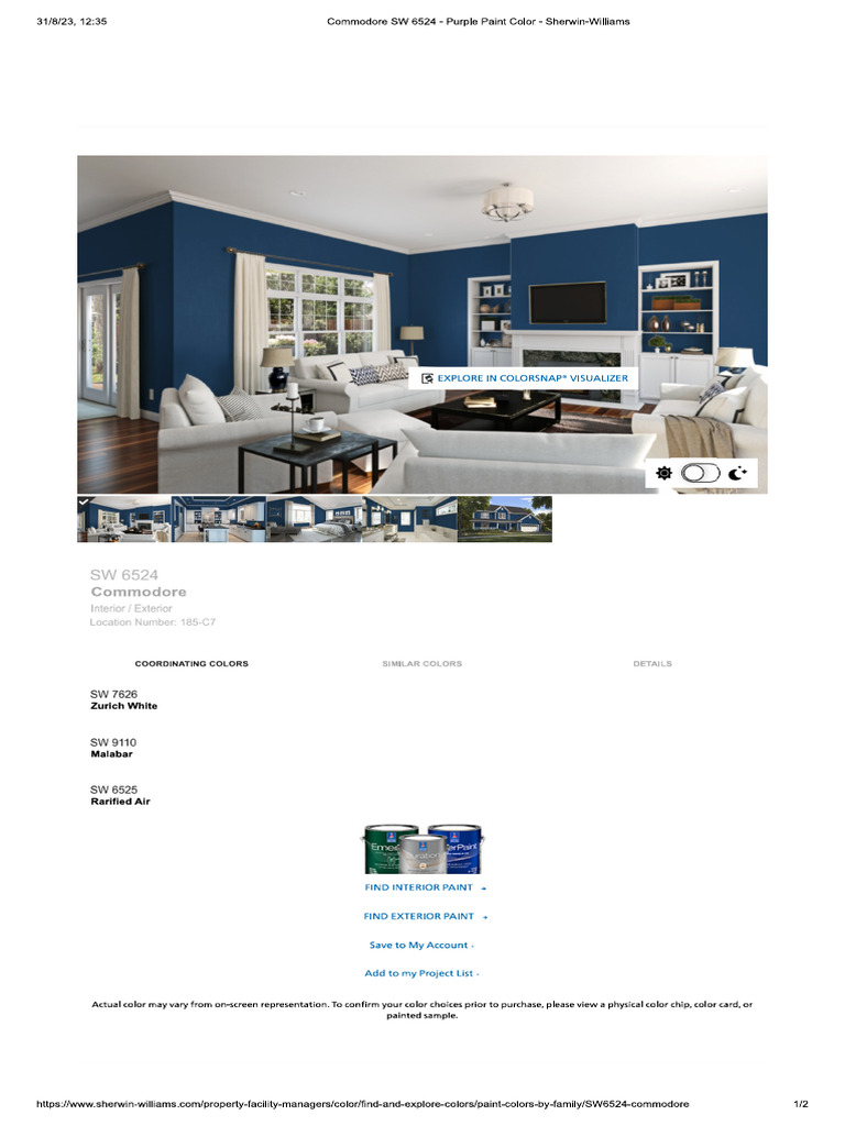 Commodore SW 6524 - Purple Paint Color - Sherwin-Williams | PDF