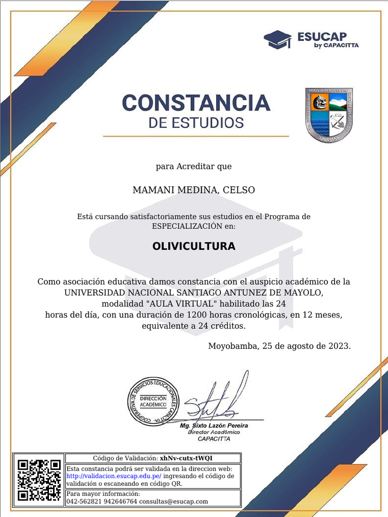 Constancia de Estudios | PDF