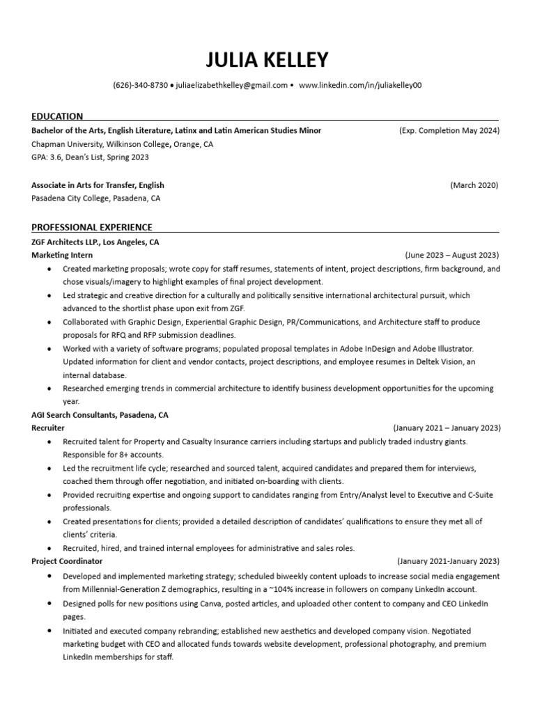Chapman Template - Resume September 2023 1 | Download Free PDF | Linked In | Recruitment