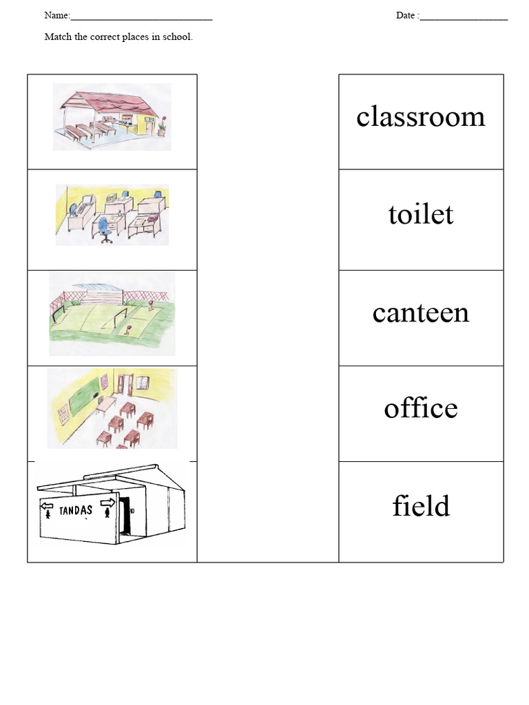 Places in School-Worksheet | PDF