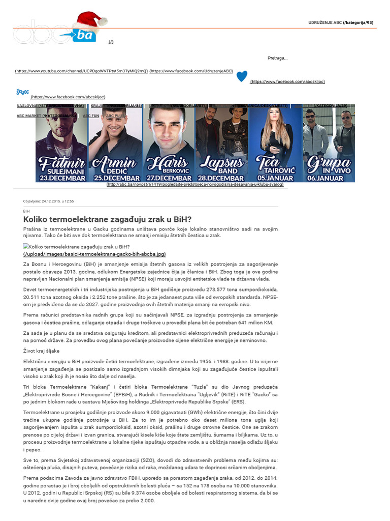 Koliko Termoelektrane Zagađuju Zrak U BiH | PDF