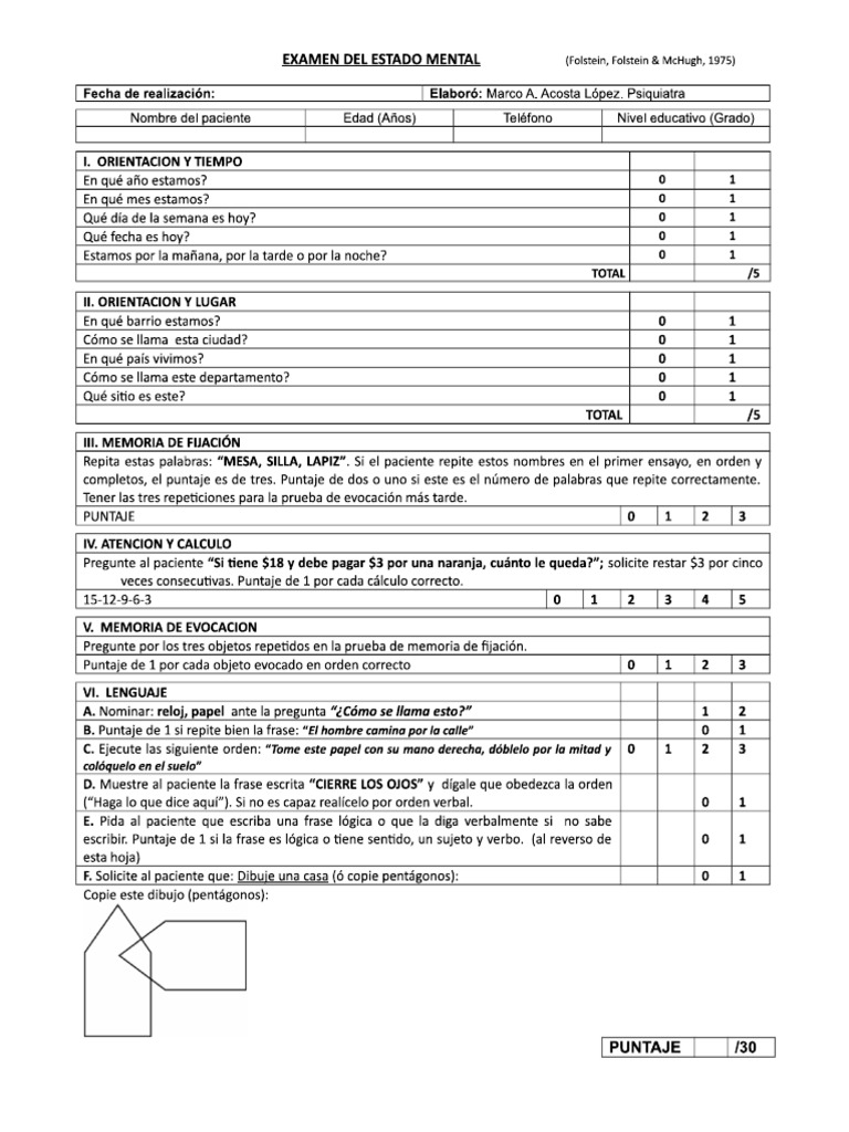 Test Minimental | PDF