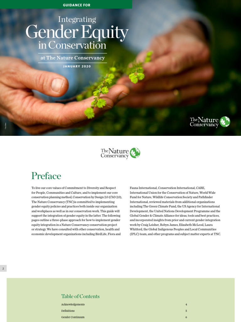 2020 - TNC Guidance For Integrating Gender Equity in Conservation - English | PDF | Gender ...