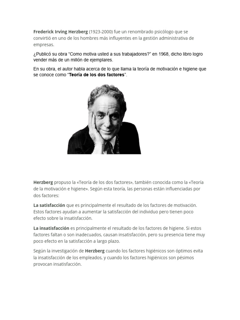 Frederick Irving Herzberg | PDF
