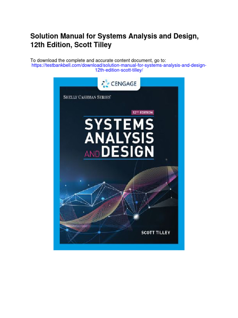 Solution Manual For Systems Analysis and Design 12th Edition Scott ...